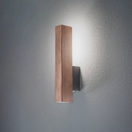 TK Lighting LED-Holzwandleuchte Teo, walnuss, 31 cm, 3000 K