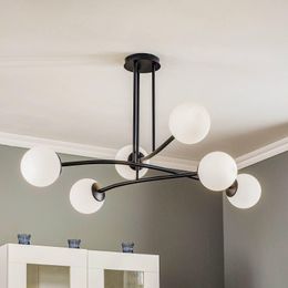 EMIBIG LIGHTING Deckenlampe Major, schwarz, sechsflammig