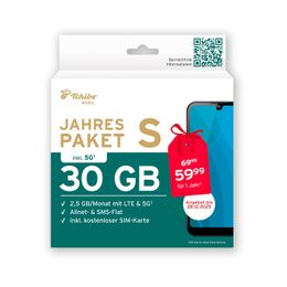Tchibo - Jahrespaket S mit 30 GB inkl. SIM-Karte