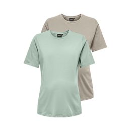 Only Maternity Umstand T-Shirt 'OLMonly' Damen Gr&ouml;&szlig;e M taupe / mint