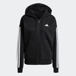 adidas Sportswear Sportsweatjacke 'Essentials' Damen Gr&ouml;&szlig;e XXXS/XXS schwarz / wei&szlig;