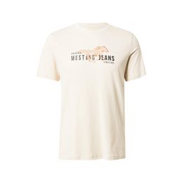 Mustang T-Shirt 'Austin' Herren Gr&ouml;&szlig;e 6XL creme / hellorange / schwarz