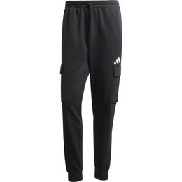 adidas Sportswear Hose 'Feelcozy' Herren Gr&ouml;&szlig;e 40/42 schwarz / wei&szlig;