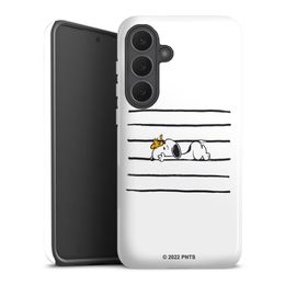 DeinDesign Galaxy S25 FE Handy Panzer Handyh&uuml;lle robuste Outdoor H&uuml;lle Schutzh&uuml;lle gl&auml;nzend Snoopy Dog Peanuts Tough Case