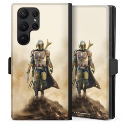 DeinDesign Galaxy S23 Ultra Handy Klapph&uuml;lle Handyh&uuml;lle aus Kunst Leder schwarz Flip Case Official Licensed Product The Mandalorian Star Wars Sideflip mit Lasche