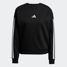 adidas Sportswear Sweatshirt 'Essentials 3-Stripes Fleece' Damen Gr&ouml;&szlig;e XXXL/4XL schwarz / wei&szlig;