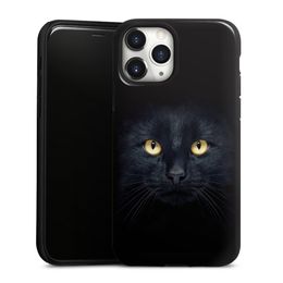 DeinDesign iPhone 11 Pro Handy Panzer Handyh&uuml;lle robuste Outdoor H&uuml;lle Schutzh&uuml;lle gl&auml;nzend Eye Cat Black Tough Case