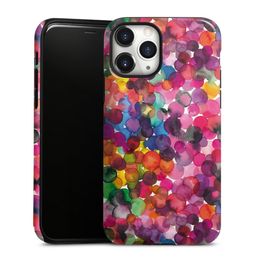 DeinDesign iPhone 11 Pro Handy Panzer Handyh&uuml;lle robuste Outdoor H&uuml;lle Schutzh&uuml;lle gl&auml;nzend Water Colour Colourful Points Tough Case