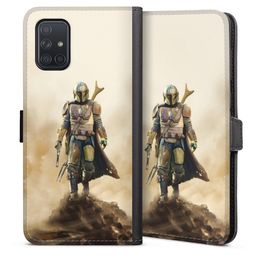 DeinDesign Galaxy A71 Handy Klapph&uuml;lle Handyh&uuml;lle aus Kunst Leder schwarz Flip Case Official Licensed Product The Mandalorian Star Wars Sideflip mit Lasche