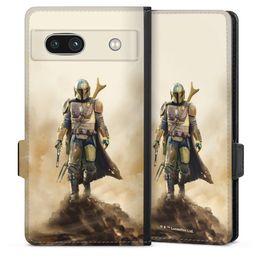 DeinDesign Google Pixel 7a Handy Klapph&uuml;lle Handyh&uuml;lle aus Kunst Leder schwarz Flip Case Official Licensed Product The Mandalorian Star Wars Sideflip mit Lasche