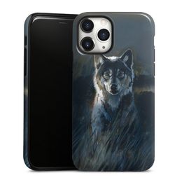 DeinDesign iPhone 11 Pro Handy Panzer Handyh&uuml;lle robuste Outdoor H&uuml;lle Schutzh&uuml;lle gl&auml;nzend Nature Painting Wolf Tough Case