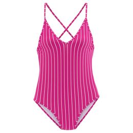 Vivance By Lascana Badeanzug Damen Gr&ouml;&szlig;e XXL pink / wei&szlig;
