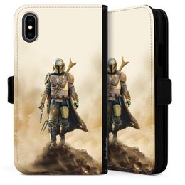 DeinDesign iPhone X Handy Klapph&uuml;lle Handyh&uuml;lle aus Kunst Leder schwarz Flip Case Official Licensed Product The Mandalorian Star Wars Sideflip mit langer Lasche