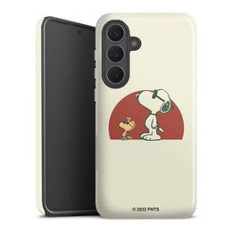 DeinDesign Galaxy S25 FE Handy Panzer Handyh&uuml;lle robuste Outdoor H&uuml;lle Schutzh&uuml;lle gl&auml;nzend Snoopy Official Licensed Product Kindheit Tough Case