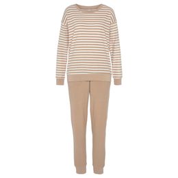 Vivance Pyjama 'Dreams' Damen Gr&ouml;&szlig;e XXS/XS nude / wei&szlig; Winterkleid