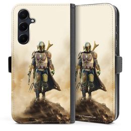 DeinDesign Galaxy A35 5G Handy Klapph&uuml;lle Handyh&uuml;lle aus Kunst Leder schwarz Flip Case Official Licensed Product The Mandalorian Star Wars Sideflip mit Lasche
