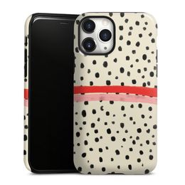 DeinDesign iPhone 11 Pro Handy Panzer Handyh&uuml;lle robuste Outdoor H&uuml;lle Schutzh&uuml;lle gl&auml;nzend Stripes Kunst Points Tough Case