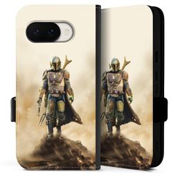 DeinDesign Google Pixel 9a Handy Klapph&uuml;lle Handyh&uuml;lle aus Kunst Leder schwarz Flip Case Official Licensed Product The Mandalorian Star Wars Sideflip mit Lasche
