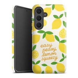 DeinDesign Galaxy S25 FE Handy Panzer Handyh&uuml;lle robuste Outdoor H&uuml;lle Schutzh&uuml;lle gl&auml;nzend Spruch Statement Lemon Tough Case