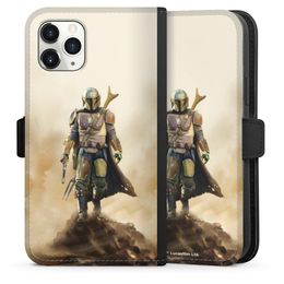 DeinDesign iPhone 11 Pro Handy Klapph&uuml;lle Handyh&uuml;lle aus Kunst Leder schwarz Flip Case Official Licensed Product The Mandalorian Star Wars Sideflip mit Lasche