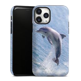DeinDesign iPhone 11 Pro Handy Panzer Handyh&uuml;lle robuste Outdoor H&uuml;lle Schutzh&uuml;lle gl&auml;nzend Dolphin Wale Ocean Tough Case