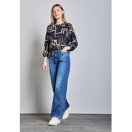 Street One Bluse in Dunkelblau/ Creme - 74% | Gr&ouml;&szlig;e 38 | Damen-blusen