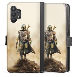 DeinDesign Galaxy A32 4G Handy Klapph&uuml;lle Handyh&uuml;lle aus Kunst Leder schwarz Flip Case Official Licensed Product The Mandalorian Star Wars Sideflip mit Lasche