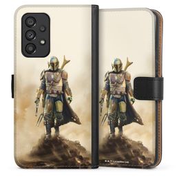 DeinDesign Galaxy A53 5G Handy Klapph&uuml;lle Handyh&uuml;lle aus Kunst Leder schwarz Flip Case Official Licensed Product The Mandalorian Star Wars Sideflip mit langer 