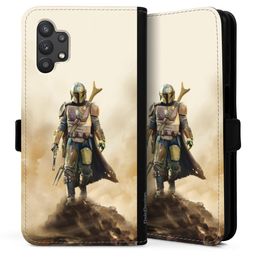 DeinDesign Galaxy A32 5G Handy Klapph&uuml;lle Handyh&uuml;lle aus Kunst Leder schwarz Flip Case Official Licensed Product The Mandalorian Star Wars Sideflip mit langer 