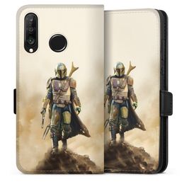 DeinDesign Huawei P30 Lite Handy Klapph&uuml;lle Handyh&uuml;lle aus Kunst Leder schwarz Flip Case Official Licensed Product The Mandalorian Star Wars Sideflip mit Lasche