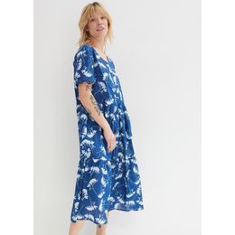 bonprix Tunika-Kleid aus sommerlich leichter Qualit&auml;t, blau, 100% Baumwolle