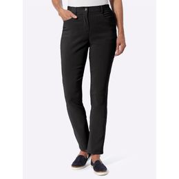 Webhose Classic Basics, Damen, Gr. 44, Normalgr&ouml;&szlig;en, schwarz, 72% Viskose, 25% Polyamid, 3% Elasthan, unifarben, lang, Hosen