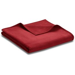 Wohndecke Biederlack "Unicolour", rot (purpur), B:150cm L:200cm, Baumwolle, Polyacryl, Polyester, Wohndecken, Wohndecke, in vielen Farben