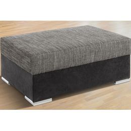 Hocker Collection AB "John", schwarz (schwarz, grau), B:100cm H:40cm T:70cm, Microfaser PRIMABELLE (100% Polyester) / Struktur ( 20% Polyacryl, 80% Polyester );Kunstleder SOFTLUX / Struktur ( 20% Polyacryl, 80% Polyester ), Hocker, Hocker, Frei im Raum stellbar, wahlweise mit Federkern