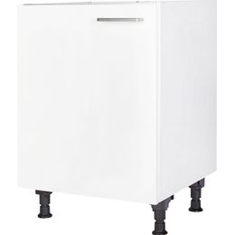 Sp&uuml;lenschrank Nobilia ""Touch", Ausrichtung w&auml;hlbar, vormontiert, in den Breiten", wei&szlig; (front: alpinwei&szlig; supermatt, korpus: alpinwei&szlig;), B:60cm H:87cm T:58,3cm, Schr&auml;nke, Sp&uuml;lenschrank, 45 und 60 cm, mit h&ouml;henverstellbaren Sockelf&uuml;&szlig;en