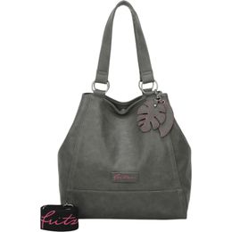 Schultertasche Fritzi aus Preussen "Eco Joy01", Damen, Gr. B/H/T: 16cm x 33cm x 32cm, grau, unifarben, Taschen Schultertasche, aus veganen und recycelten Materialien