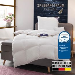 Daunenbettdecke Spessarttraum "Exklusiv, Bettdecken f&uuml;r Sommer und Winter, Decke", wei&szlig;, B:155cm L:220cm, Bezug: 100% Baumwolle. F&uuml;llung: 100% Daunen, Bettdecken, 5 W&auml;rmeklassen & 8 Gr&ouml;&szlig;en, Bestseller