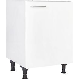 Spülenschrank Nobilia ""Touch", Ausrichtung wählbar, vormontiert, in den Breiten", weiß (front: alpinweiß supermatt, korpus: alpinweiß), B:60cm H:87cm T:58,3cm, Schränke, Spülenschrank, 45 und 60 cm, mit höhenverstellbaren Sockelfüßen