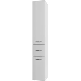 Hochschrank SAPHIR "Serie 3006 Badschrank 30 cm breit, 2 T&uuml;ren und 1 Schublade", wei&szlig;, B:30cm H:182cm T:38cm, Holzwerkstoff, Schr&auml;nke, Hochschrank, 3 Glas-Einlegeb&ouml;den, Badezimmer-Hochschrank inkl. T&uuml;rd&auml;mpfer