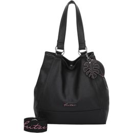 Schultertasche Fritzi aus Preussen "Eco Joy01", Damen, Gr. B/H/T: 16cm x 33cm x 32cm, schwarz, unifarben, Taschen Schultertasche, aus veganen und recycelten Materialien