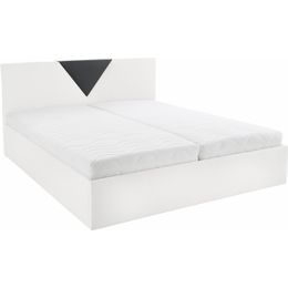 Polsterbett "Malibu", schwarz-wei&szlig; (wei&szlig;, schwarz), B:172cm L:212cm, Bezug Bett: Kunstleder;Bonnell-Federkernmatratze: 51% Polypropylen, 39% Polyester und 10% Baumwolle;Kaltschaummatratze: 100% Polyester, Bezug abnehm- und waschbar bis 60C, Westfalia Schlafkomfort, Betten, Polsterbett, inkl. Bettkasten bei Ausf&uuml;hrung mit Matratze
