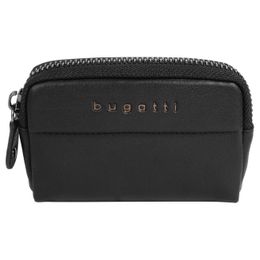 Schlüsseltasche Bugatti "NOME", Herren, schwarz, Leder, leicht glänzend, unifarben, Kleinlederwaren, echt Leder