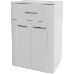 Unterschrank SAPHIR "Serie 3006 Badschrank 50cm breit mit 2 Türen, 1 Schublade", weiß, B:50cm H:75cm T:38cm, Holzwerkstoff, Schränke, Unterschrank, Badezimmerschrank mit 1 Glas-Einlegeboden, 75 cm hoch, 38 cm tief