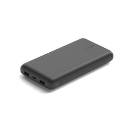 Belkin Powerbank "BoostCharge 20.000mAh Powerbank 15 Watt zum Laden von 3 Geräten", schwarz, 3,7 V 20.000mAh, Akkumulatoren, 1x USB-C, 2x USB-A, Power für bis zu 78 Stunden