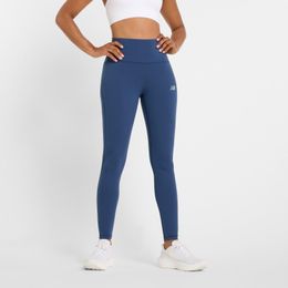 Lauftights New Balance "Sleek High Rise Legging 27"", Damen, Gr. S, N-Gr, nb navy (428), Obermaterial: 71% Polyester, 29% Elasthan, Hosen