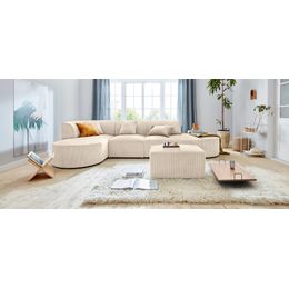 Ecksofa OTTO HOME "Alesund L-Form", beige, B:362cm H:84cm T:183cm, Cord (100% Polyester);Filzoptik (100% Polyester), Sofas, Ecksofa, bestehend aus Modulen, auch einzeln erh&auml;ltllich, miteinander verbunden