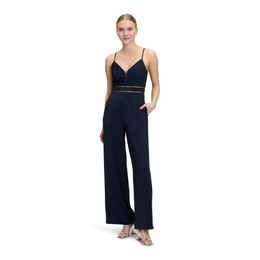 Overall Vera Mont "Damen mit Cut-Outs", Damen, Gr. 40, Normalgrößen, blau (night sky), Obermaterial: 100% Polyester; Besatz: 100% Polyamid; Futter: 100% Polyester, festlich, tailliert, V-Ausschnitt, Overalls Overall, Aufgesteppte Bänder