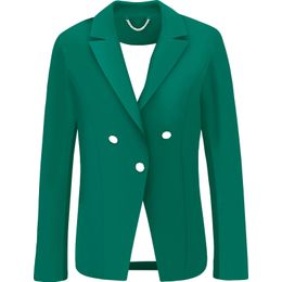 CREATION L PREMIUM Damen Blazer im Mix aus Baumwolle und Seide gr&uuml;n Gr&ouml;&szlig;e 38