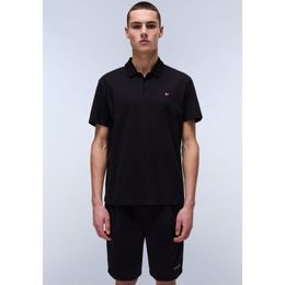 Poloshirt Napapijri "EALIS SS SUM", Herren, Gr. L, schwarz, Jersey, Obermaterial: 100% Baumwolle, hüftlang, Shirts