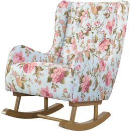 Schaukelsessel Home Affaire, blau, B:62cm H:100cm T:95cm, Sessel, Schaukelsessel